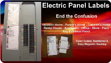 Color-Coded Circuit Breaker Electric Panel Labels and Directory Schedule